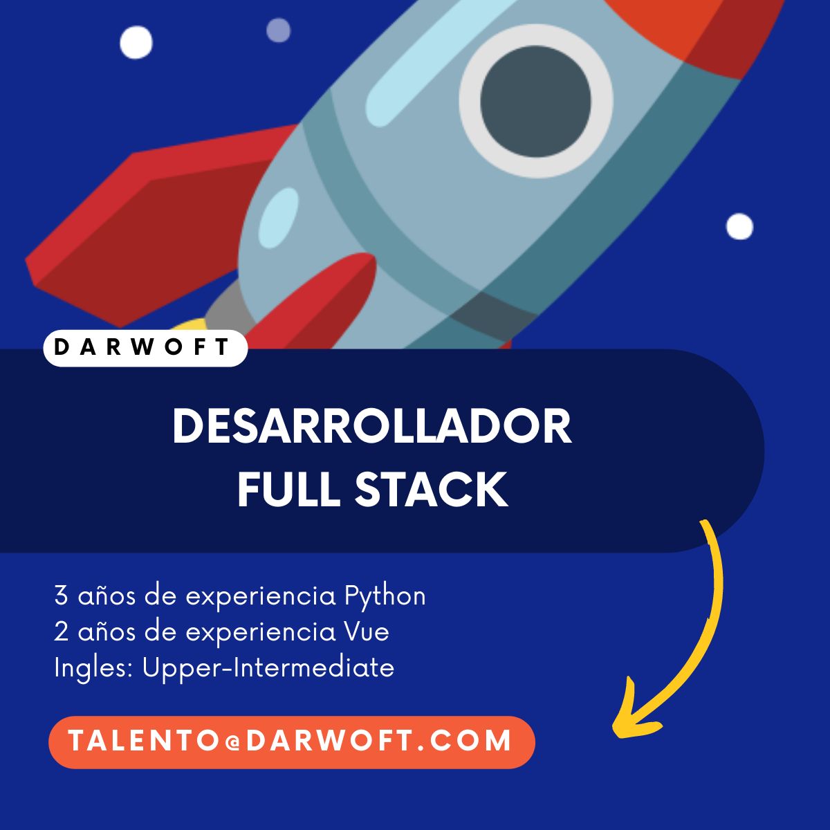Sumate a Darwoft on LinkedIn: #darwie #hiring #oportunidad #python #vue ... Sumate a Darwoft on LinkedIn: #darwie #hiring #oportunidad #python #vue ...