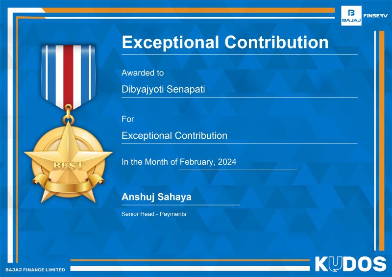 Delighted to announce that I've been awarded by Bajaj Finserv for my ... Delighted to announce that I've been awarded by Bajaj Finserv for my ...