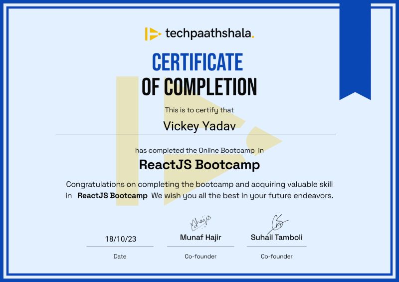 Vickey Yadav on LinkedIn: #techpaathshala #webdev #reactjs #javascript Vickey Yadav on LinkedIn: #techpaathshala #webdev #reactjs #javascript
