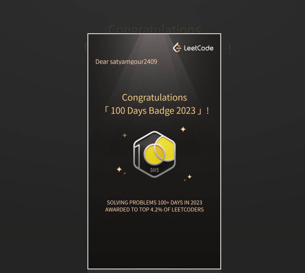 Satyam gour on LinkedIn: #leetcode #100daysofcode Satyam gour on LinkedIn: #leetcode #100daysofcode