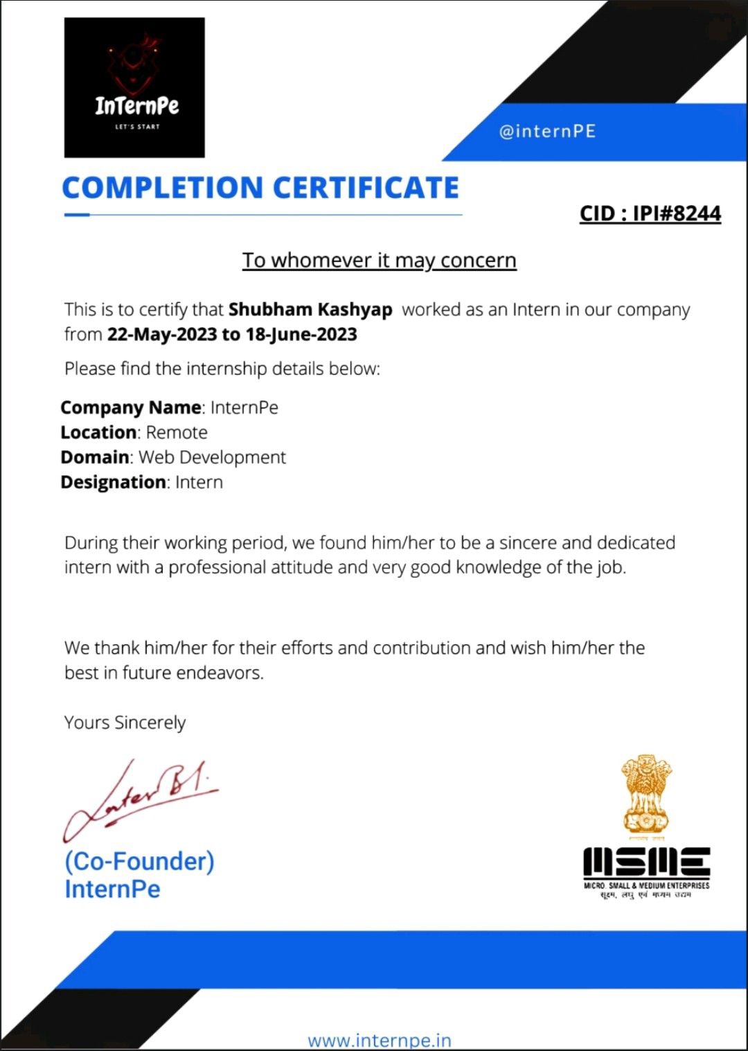 Shubham Kashyap on LinkedIn: #internpe #webdevelopment # ... Shubham Kashyap on LinkedIn: #internpe #webdevelopment # ...