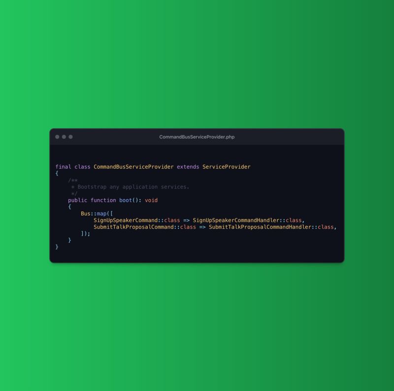 Mohammed Zyad Derdesawi on LinkedIn: #php #tip #command #bus #laravel Mohammed Zyad Derdesawi on LinkedIn: #php #tip #command #bus #laravel