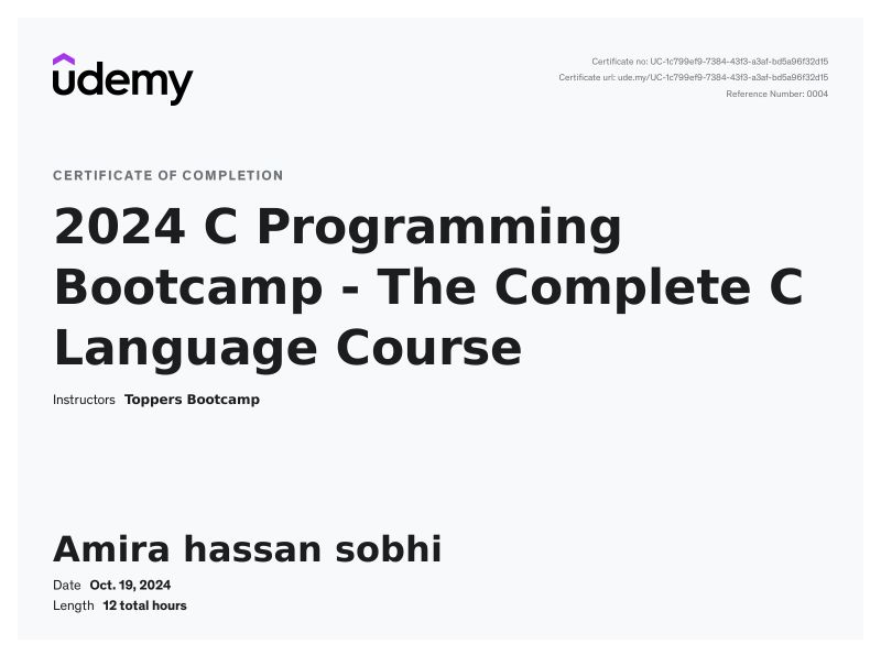 Amira Hassan on LinkedIn: #cprogramming #learnc #codingskills #udemy # ... Amira Hassan on LinkedIn: #cprogramming #learnc #codingskills #udemy # ...