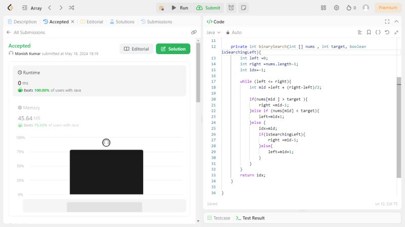 Manish Kumar on LinkedIn: #leetcode #algorithm #binarysearch # ... Manish Kumar on LinkedIn: #leetcode #algorithm #binarysearch # ...
