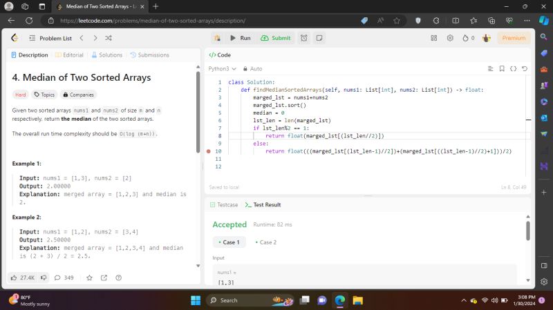 LeetCode Challenge 4: Median of Two Sorted Arrays | Awais Raheem posted ... LeetCode Challenge 4: Median of Two Sorted Arrays | Awais Raheem posted ...