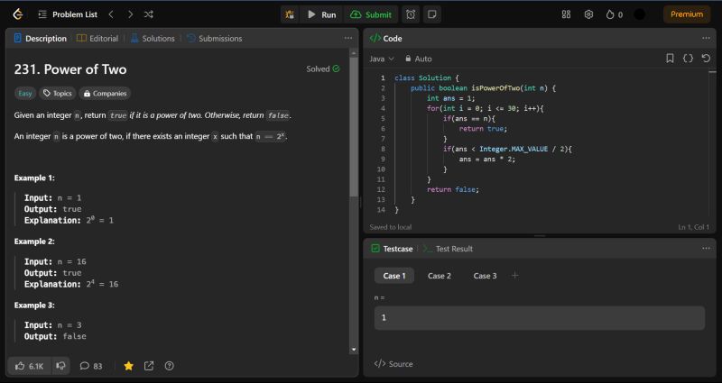 LeetCode Challenge: Determine a Number Power of Two | Khushi Agarwal ... LeetCode Challenge: Determine a Number Power of Two | Khushi Agarwal ...