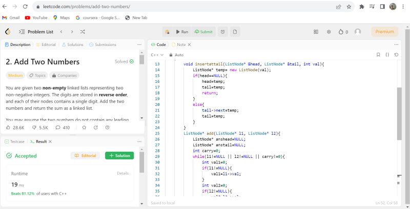 Devesh Rehan on LinkedIn: LEETCODE(ques-2 Add two numbers) Devesh Rehan on LinkedIn: LEETCODE(ques-2 Add two numbers)