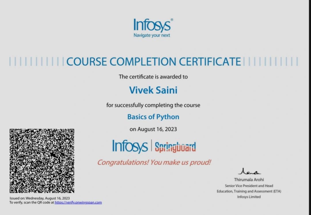 Vivek Saini on LinkedIn: #infosys #basics #python Vivek Saini on LinkedIn: #infosys #basics #python