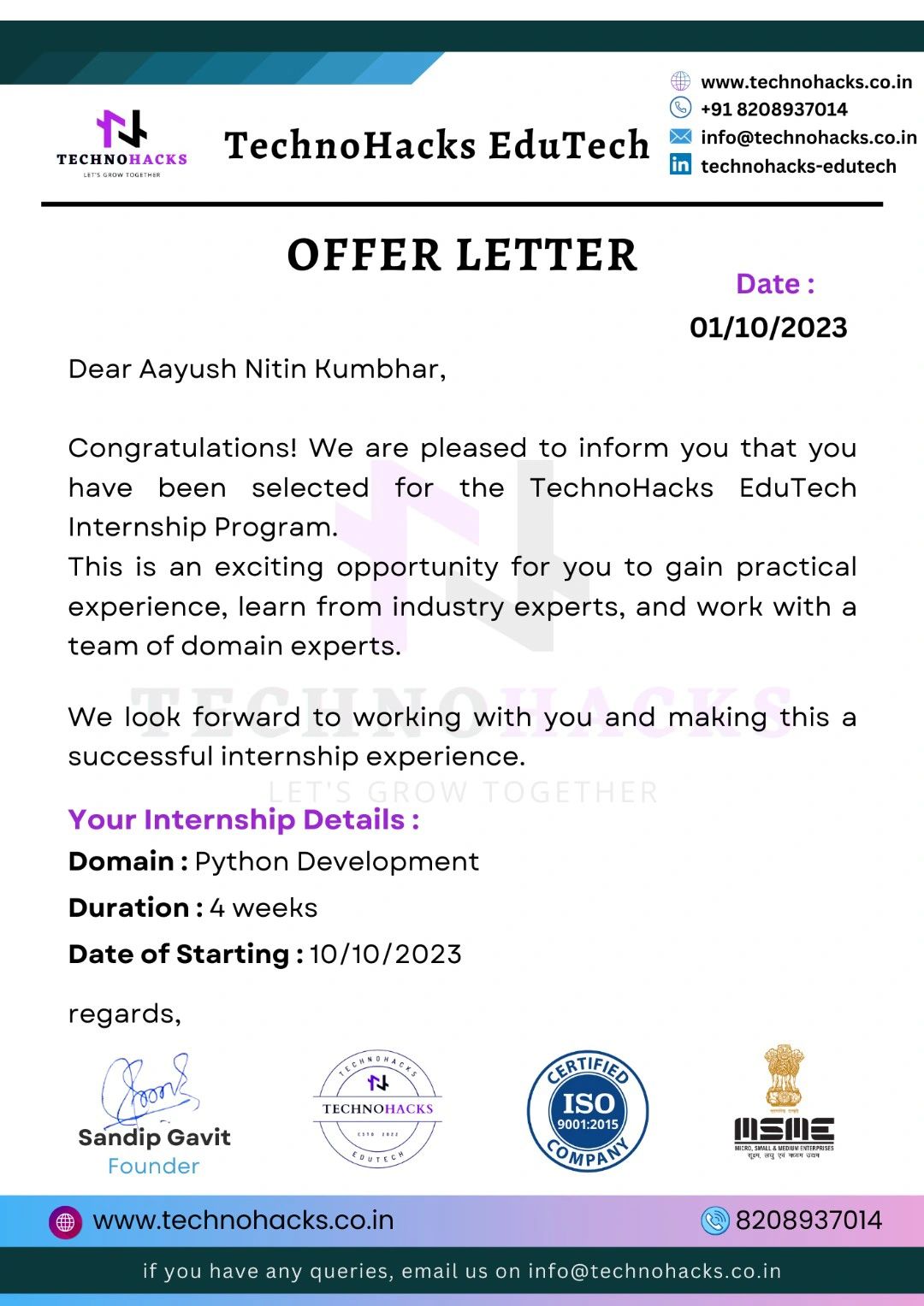 Aayush Kumbhar on LinkedIn: #connections #internship #python #intern # ... Aayush Kumbhar on LinkedIn: #connections #internship #python #intern # ...