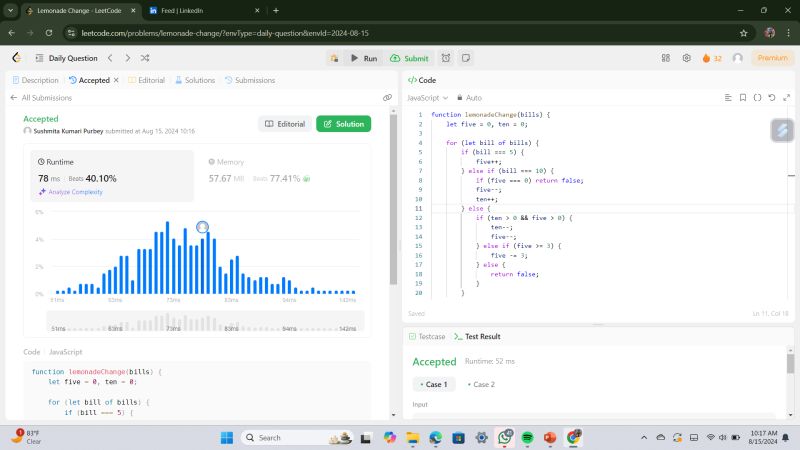 Sushmita Purbey on LinkedIn: #codingjourney #leetcode #javascript # ... Sushmita Purbey on LinkedIn: #codingjourney #leetcode #javascript # ...