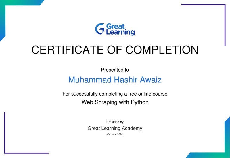 Completed Web Scraping with Python | Muhammad Hashir Awaiz posted on ... Completed Web Scraping with Python | Muhammad Hashir Awaiz posted on ...