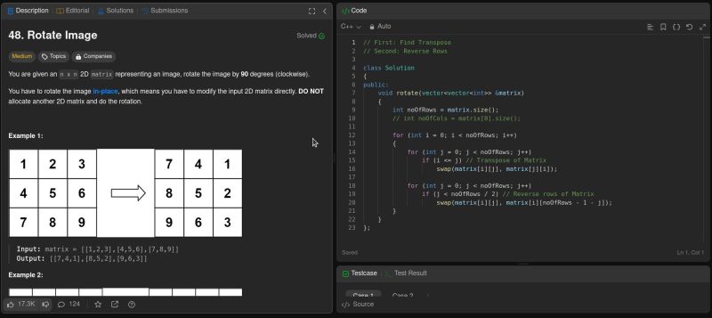 Day 98 of #100DaysOfCode: Rotate Image | Saqib Ali Javaid posted on the ... Day 98 of #100DaysOfCode: Rotate Image | Saqib Ali Javaid posted on the ...