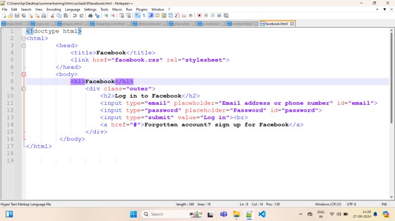 Rupali Baranwal on LinkedIn: facebook login page using html &css Rupali Baranwal on LinkedIn: facebook login page using html &css