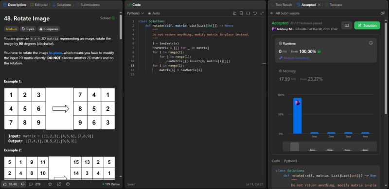 #100daysofcode #dsa #leetcode #python | Marvellous Adetunji #100daysofcode #dsa #leetcode #python | Marvellous Adetunji