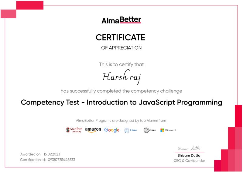 Completed JavaScript Basic course | Harsh raj posted on the topic ... Completed JavaScript Basic course | Harsh raj posted on the topic ...