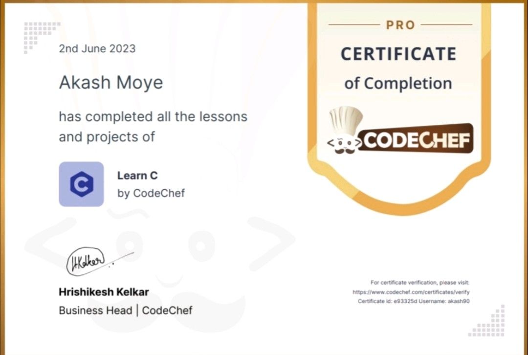 Akash Moye on LinkedIn: #c #codechef #coding #learning Akash Moye on LinkedIn: #c #codechef #coding #learning