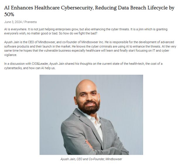 Mindbowser Inc on LinkedIn: Our CEO, Ayush Jain, spoke with ... Mindbowser Inc on LinkedIn: Our CEO, Ayush Jain, spoke with ...