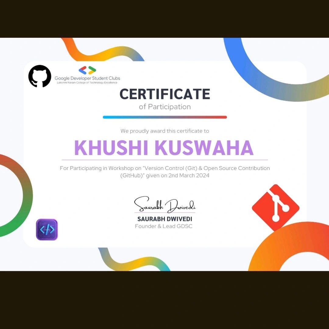 Khushi Kushwah on LinkedIn: #gdsc #git #github #versioncontrol # ... Khushi Kushwah on LinkedIn: #gdsc #git #github #versioncontrol # ...