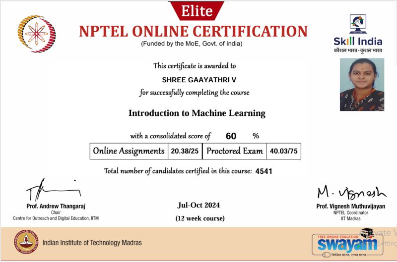 Shree Gaayathri V on LinkedIn: #machinelearning #nptel # ... Shree Gaayathri V on LinkedIn: #machinelearning #nptel # ...