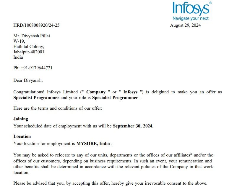 Divyansh Pillai on LinkedIn: #newbeginnings #infosys #gratitude # ... Divyansh Pillai on LinkedIn: #newbeginnings #infosys #gratitude # ...