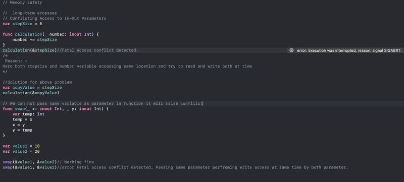 Conflicting memory access with Swift | Ankit Tiwari posted on the topic ... Conflicting memory access with Swift | Ankit Tiwari posted on the topic ...