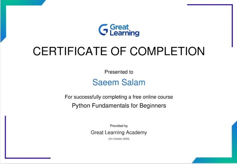 Saeem Salam on LinkedIn: #python #programming #learning #greatlearning ... Saeem Salam on LinkedIn: #python #programming #learning #greatlearning ...