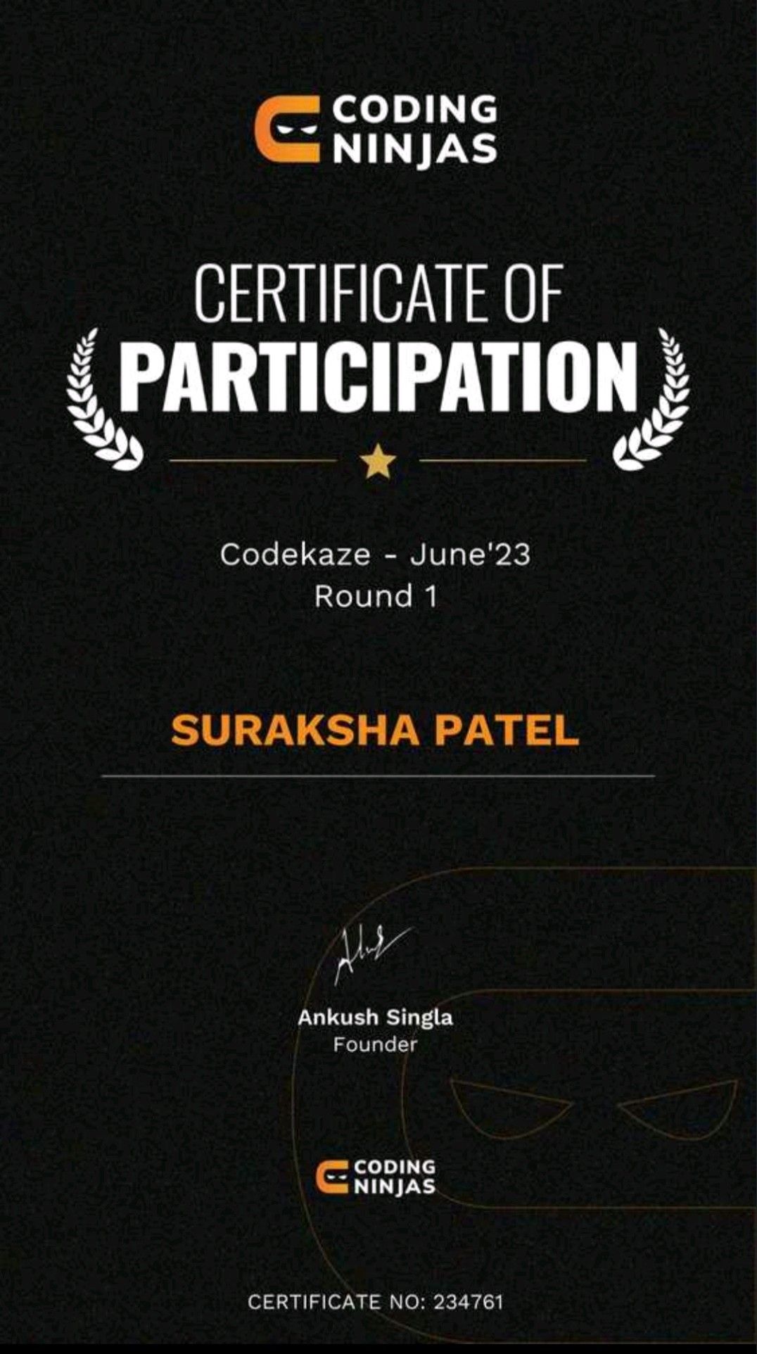 Suraksha singh Patel on LinkedIn: #codingninjas #codekaze Suraksha singh Patel on LinkedIn: #codingninjas #codekaze