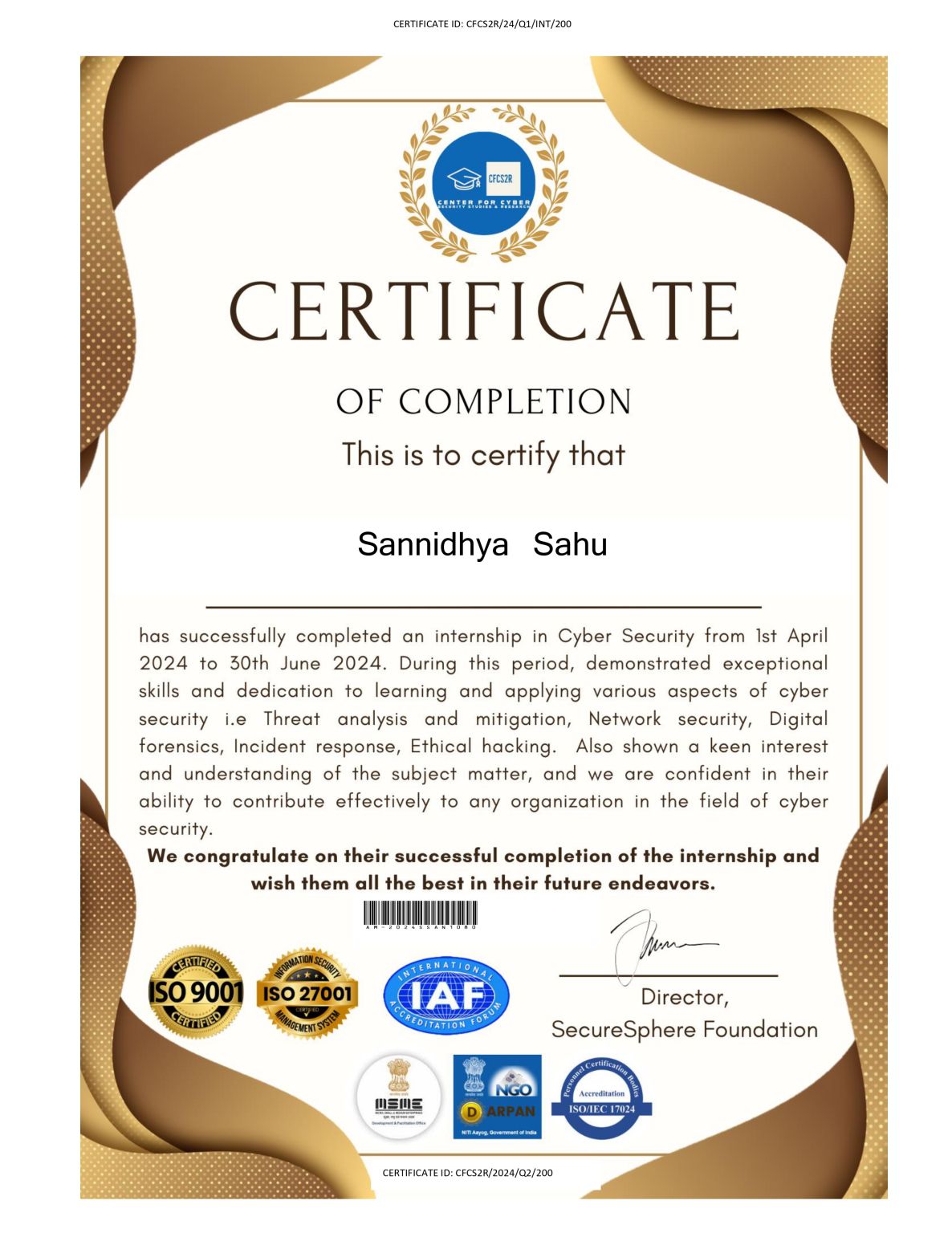 Sannidhya Sahu on LinkedIn: #cybersecurity #internship #learning # ... Sannidhya Sahu on LinkedIn: #cybersecurity #internship #learning # ...