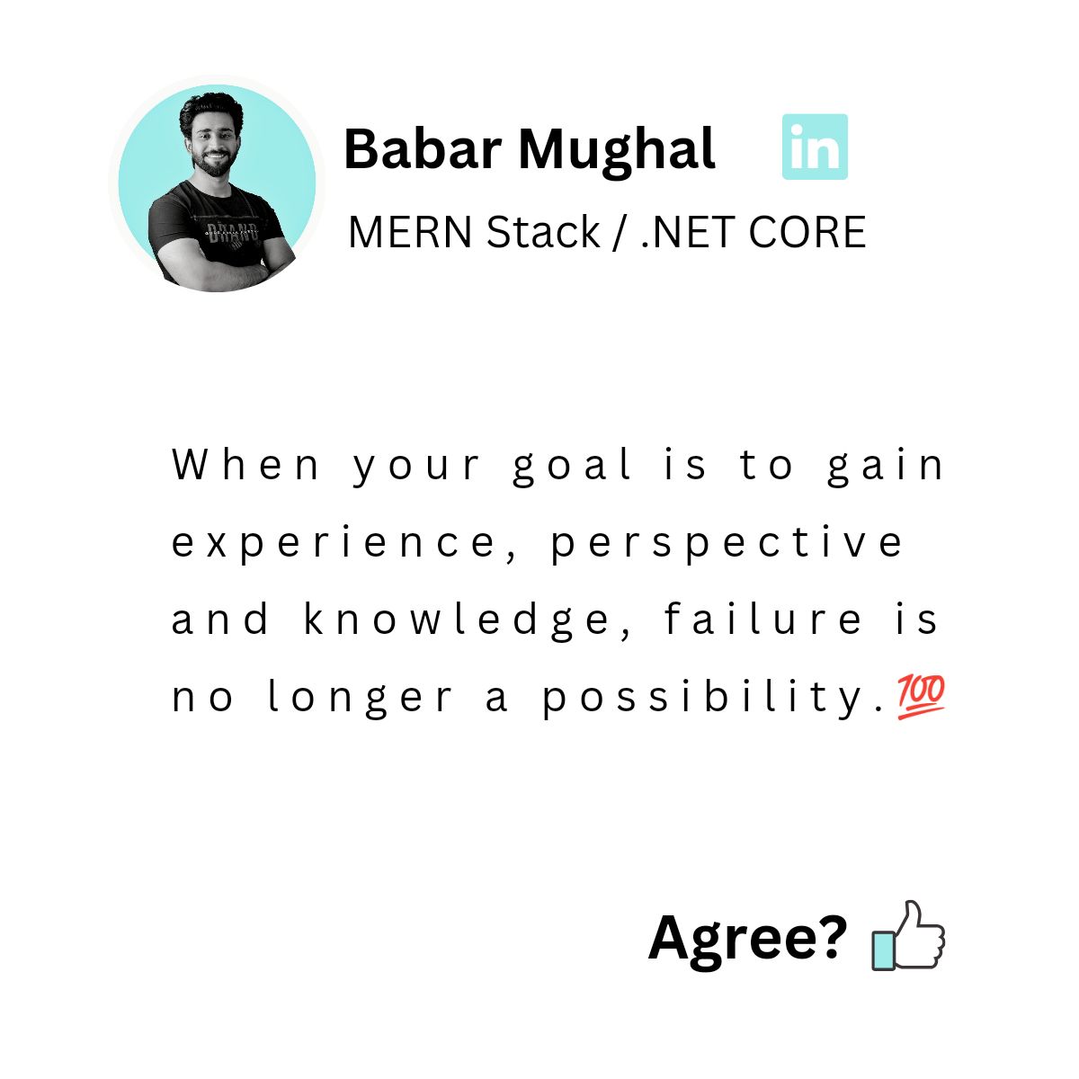 Babar Mughal on LinkedIn: 💯 Babar Mughal on LinkedIn: 💯