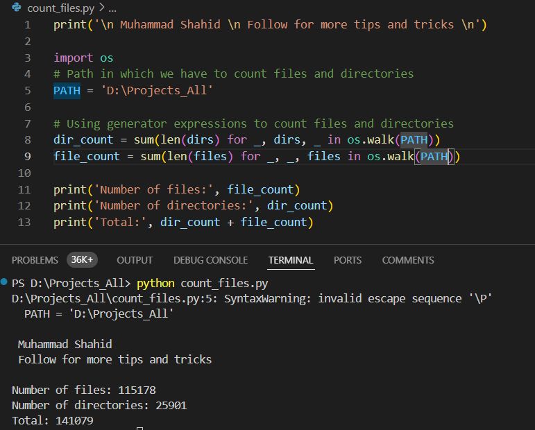 Muhammad Shahid on LinkedIn: Python Code to Efficiently Count Files and ... Muhammad Shahid on LinkedIn: Python Code to Efficiently Count Files and ...
