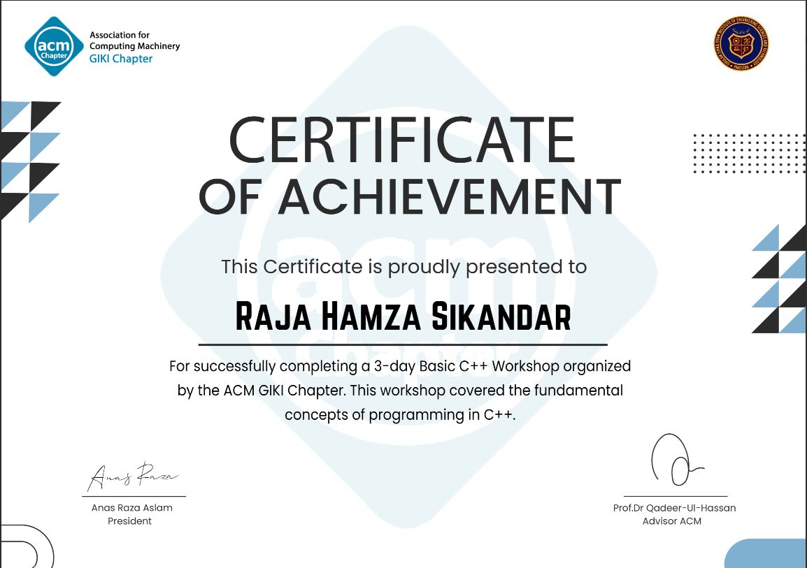 Raja Hamza Sikandar on LinkedIn: #programming #cplusplus # ... Raja Hamza Sikandar on LinkedIn: #programming #cplusplus # ...