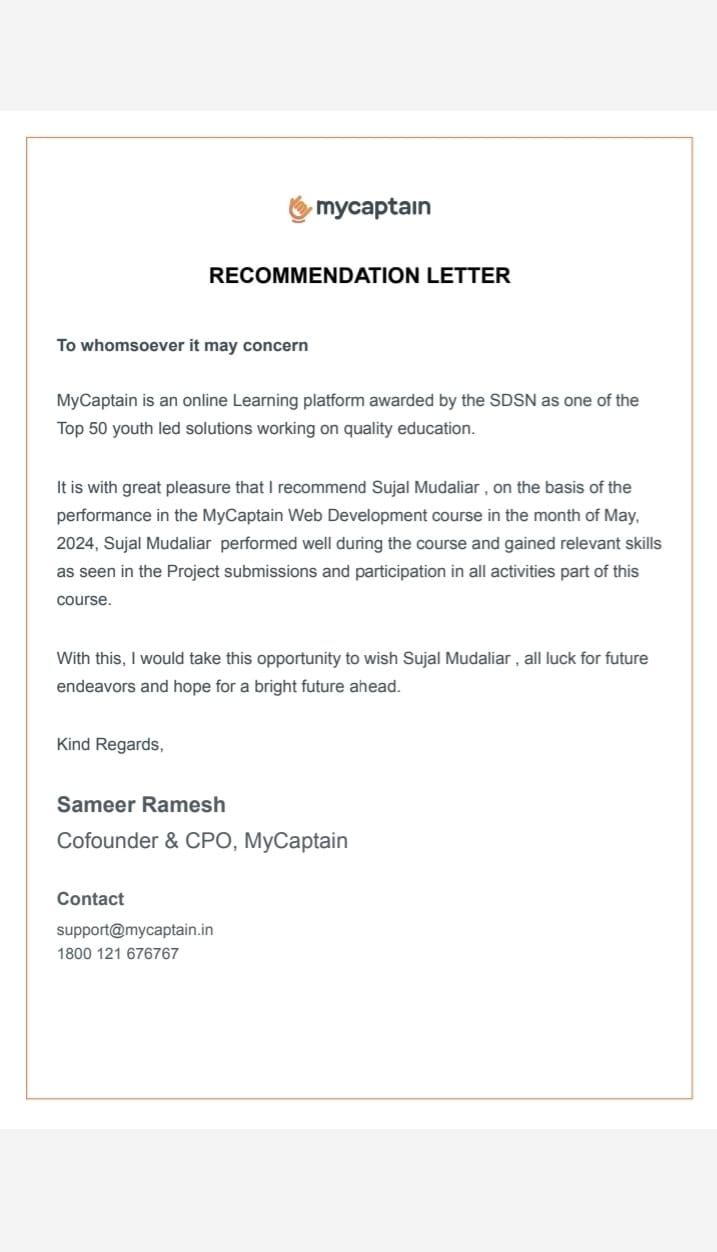 Sujal Mudaliar on LinkedIn: #webdev #learningjourney #professionalgrowth Sujal Mudaliar on LinkedIn: #webdev #learningjourney #professionalgrowth