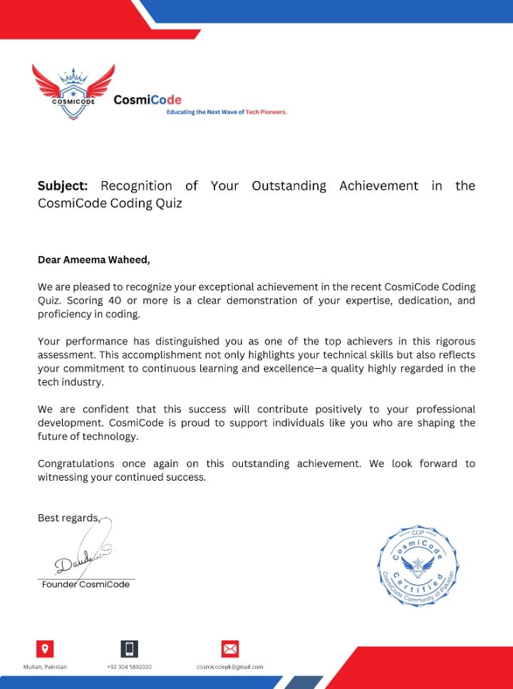 Ameema Waheed posted on LinkedIn Ameema Waheed posted on LinkedIn