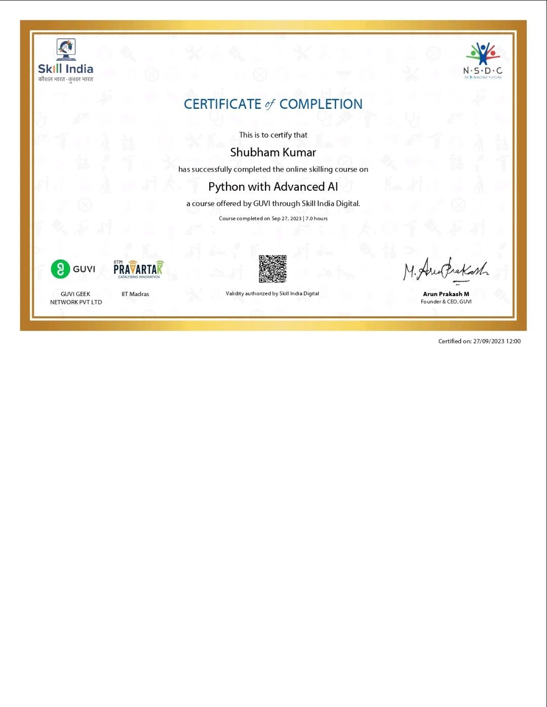 Shubham Singh Rajput on LinkedIn: #python #ai #certification # ... Shubham Singh Rajput on LinkedIn: #python #ai #certification # ...