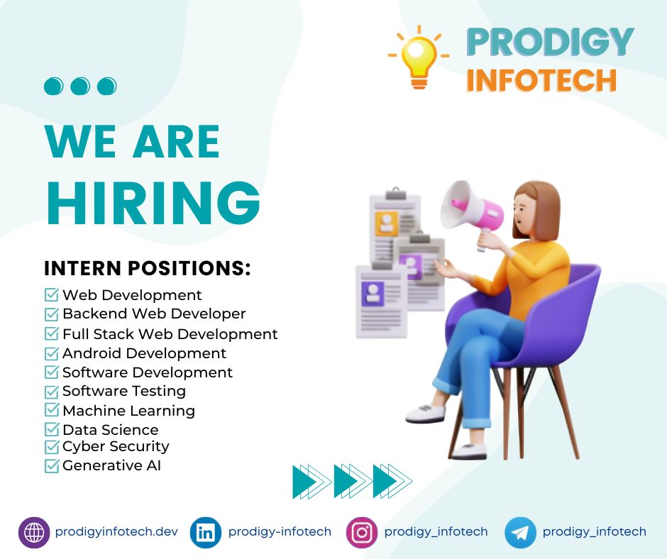 Prodigy InfoTech on LinkedIn: #prodigyinfotech #opportunity #experience ... Prodigy InfoTech on LinkedIn: #prodigyinfotech #opportunity #experience ...
