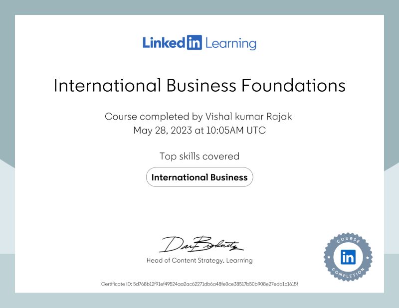 Certificate of Completion | Vishal kumar Rajak Certificate of Completion | Vishal kumar Rajak