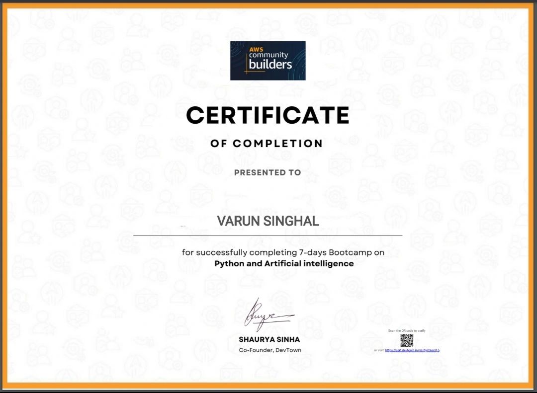 Varun Singhal on LinkedIn: #devtown #python #ai #microsoft #aws #gdsc # ... Varun Singhal on LinkedIn: #devtown #python #ai #microsoft #aws #gdsc # ...