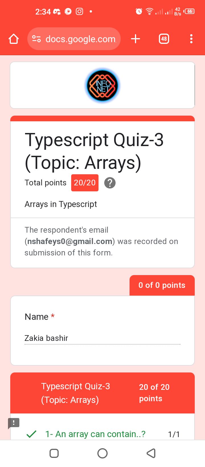 Zakia Bashir on LinkedIn: #arrays #programming #coding #quiz #fullmarks ... Zakia Bashir on LinkedIn: #arrays #programming #coding #quiz #fullmarks ...
