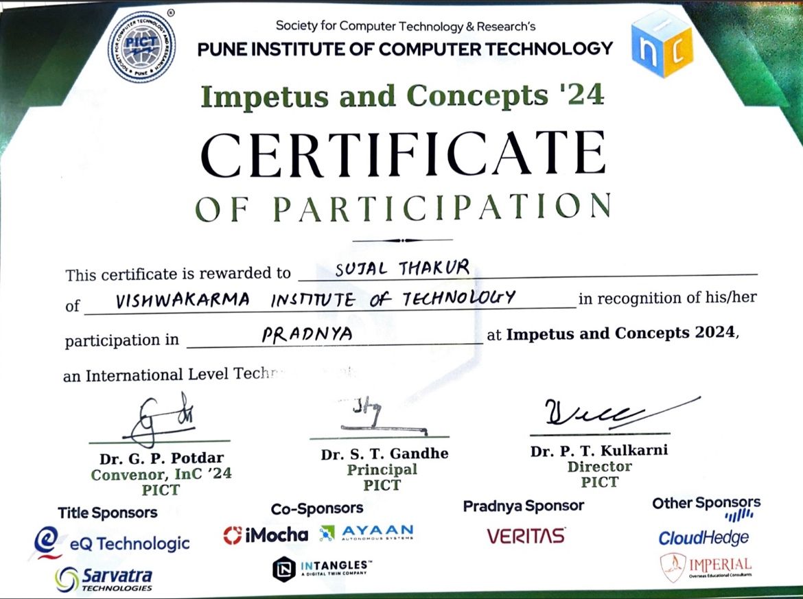 #pradnya2024 #impetusandconcepts #codingcompetition #pictpune | Sujal ... #pradnya2024 #impetusandconcepts #codingcompetition #pictpune | Sujal ...