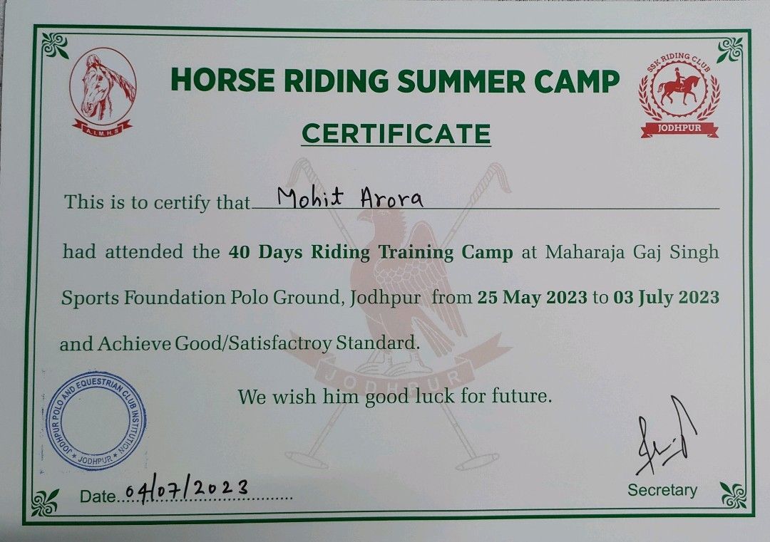 Er. Mohit Arora on LinkedIn: #certification #riding #horse #horseriding ... Er. Mohit Arora on LinkedIn: #certification #riding #horse #horseriding ...