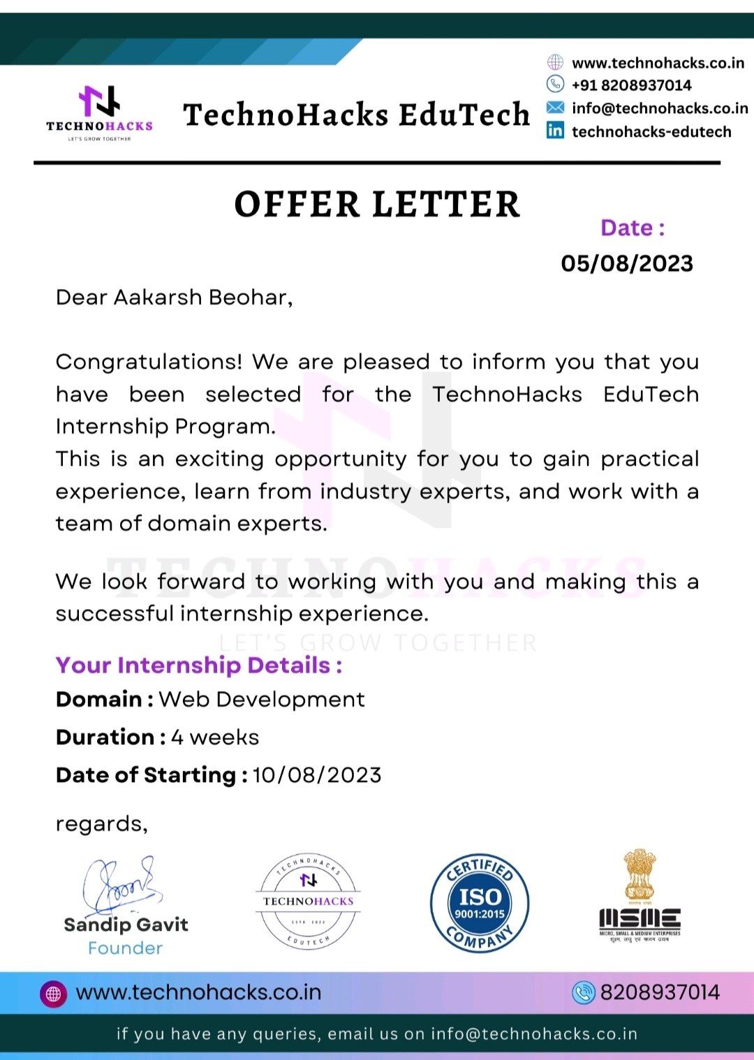 Aakarsh Beohar on LinkedIn: Hey connections, I'm thrilled to inform you ... Aakarsh Beohar on LinkedIn: Hey connections, I'm thrilled to inform you ...