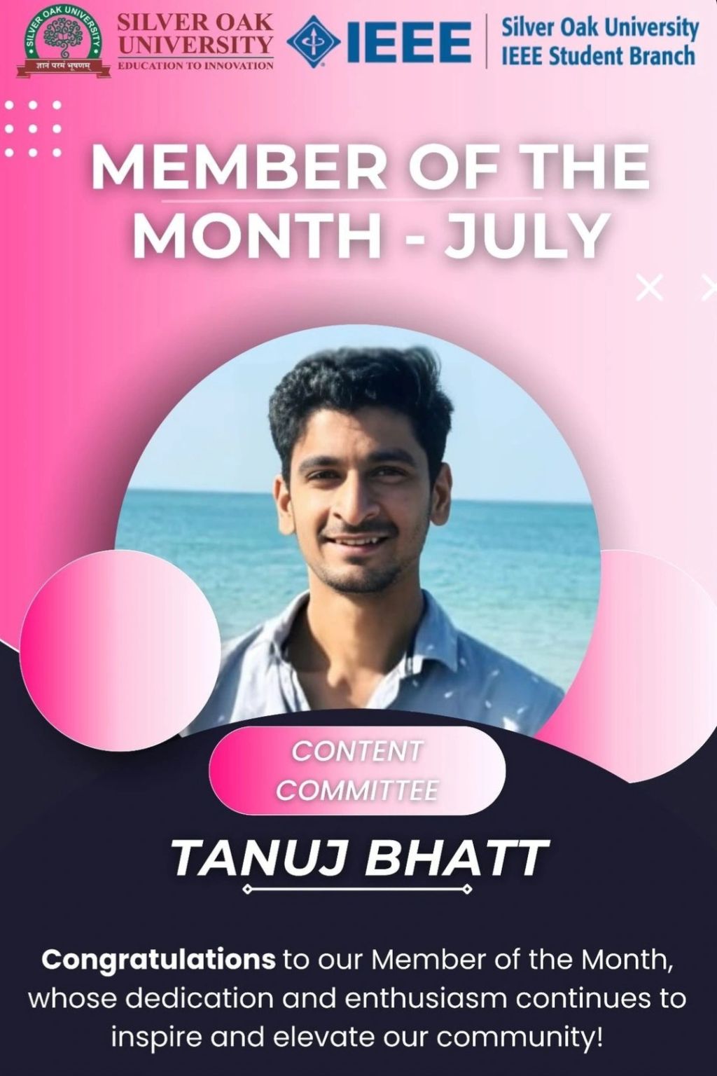 Tanuj Bhatt on LinkedIn: Excited to share that I've been elected as the ... Tanuj Bhatt on LinkedIn: Excited to share that I've been elected as the ...