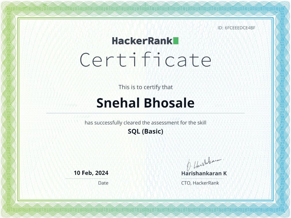 Snehal Bhosale on LinkedIn: I’m happy to share that I’ve obtained a new ... Snehal Bhosale on LinkedIn: I’m happy to share that I’ve obtained a new ...