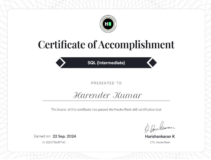 Harender K. on LinkedIn: #sql #learning #mysql #hackerrank Harender K. on LinkedIn: #sql #learning #mysql #hackerrank