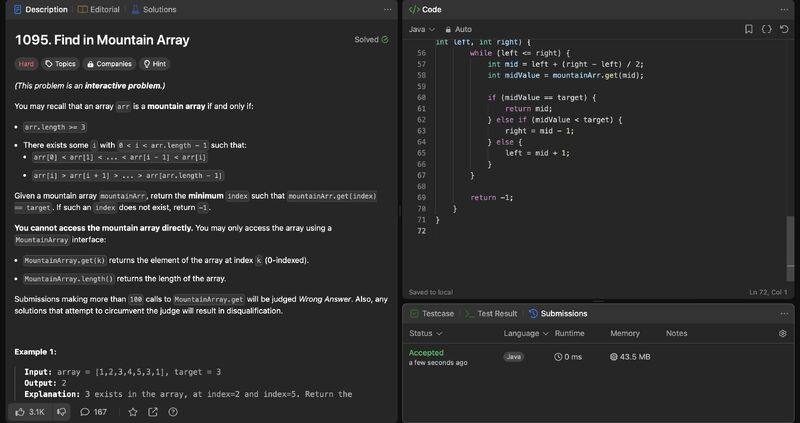 Day 56 of #100DaysofCodeChallenge: Java algorithm for mountain array ... Day 56 of #100DaysofCodeChallenge: Java algorithm for mountain array ...