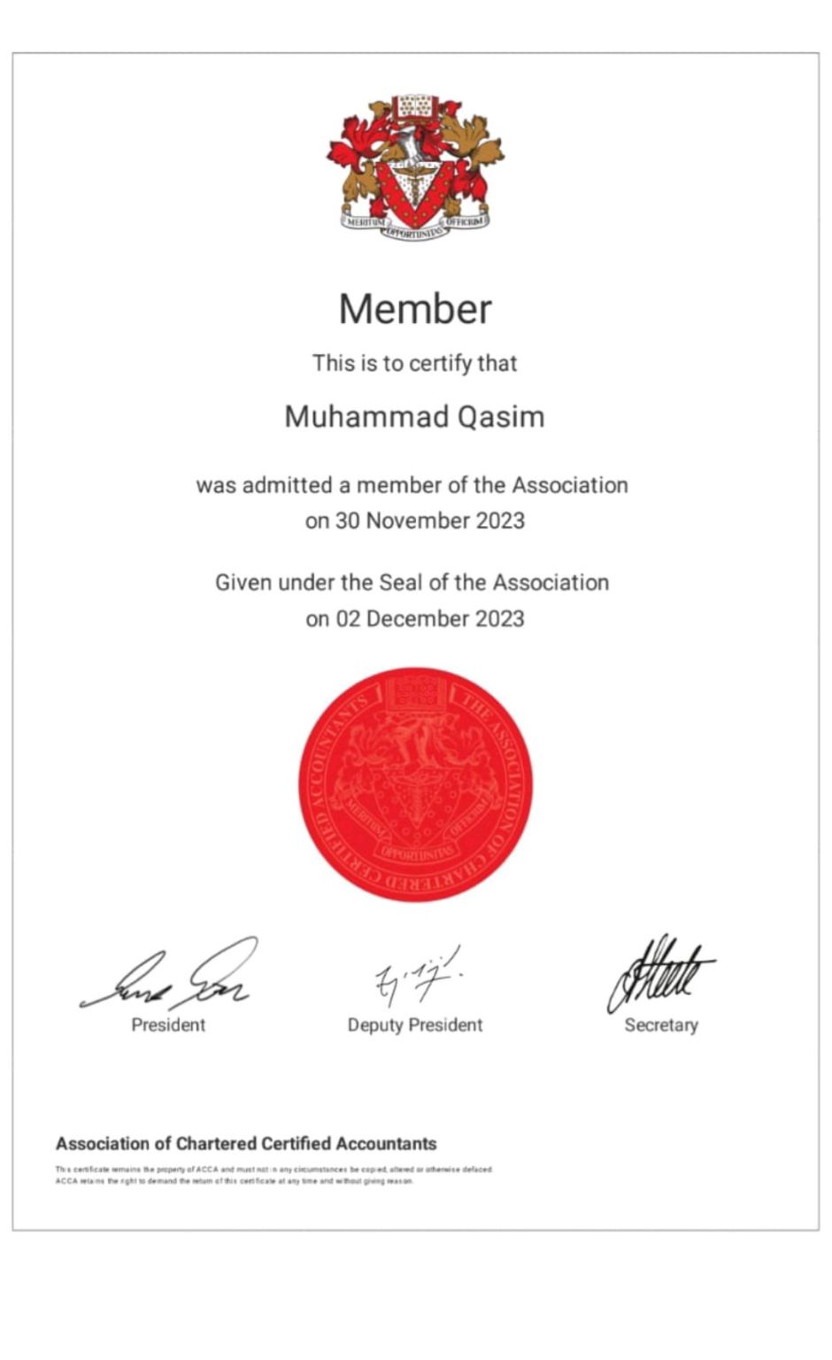 Muhammad Qasim ACCA on LinkedIn: Officially ACCA Member now. Muhammad Qasim ACCA on LinkedIn: Officially ACCA Member now.