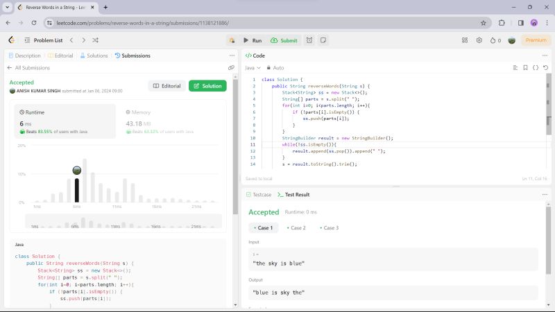 Day 78 of #100DaysOfCode challenge: Reverse Words in String | ANISH ... Day 78 of #100DaysOfCode challenge: Reverse Words in String | ANISH ...
