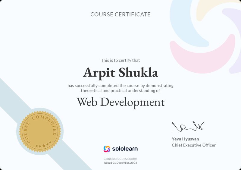 Arpit Shukla on LinkedIn: #webdevelopment #webdeveloper #sololearn Arpit Shukla on LinkedIn: #webdevelopment #webdeveloper #sololearn