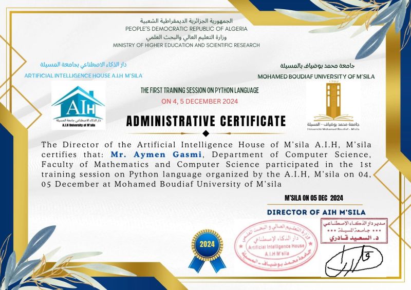 gasmi Aymen on LinkedIn: #python #programming #certification # ... gasmi Aymen on LinkedIn: #python #programming #certification # ...