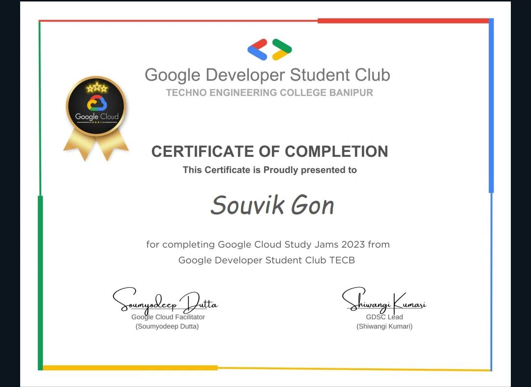 Souvik Gon on LinkedIn: #googlecloud #studyjam #cloudcomputing # ... Souvik Gon on LinkedIn: #googlecloud #studyjam #cloudcomputing # ...